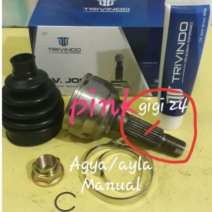 Jual Cv Joint Luar Outer As Roda Depan Luar Agya Ayla Manual MT Trivindo | Shopee Indonesia