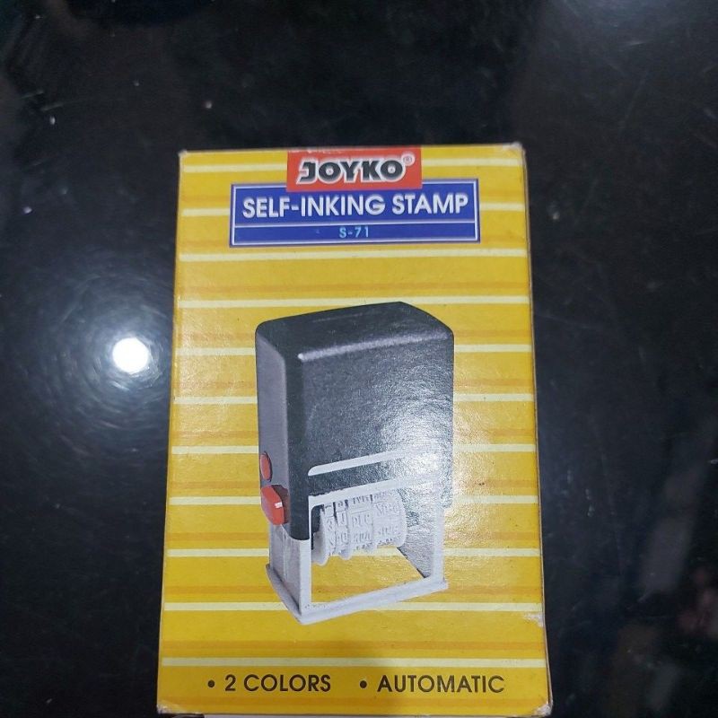 Jual joyco self-inking stamp s-71 2 Colors automatic | Shopee Indonesia