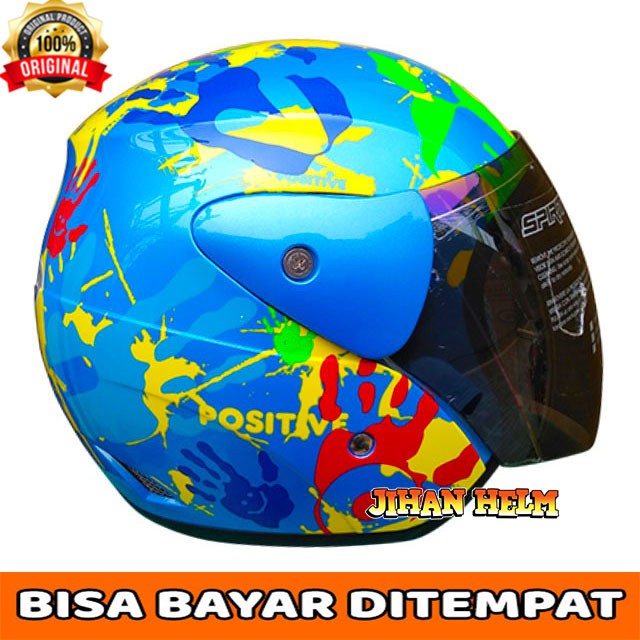 Jual HELM / HELM GM / HELM GM EVOLUTION FINGER #2 SEA BLUE ORIGINAL SNI ...