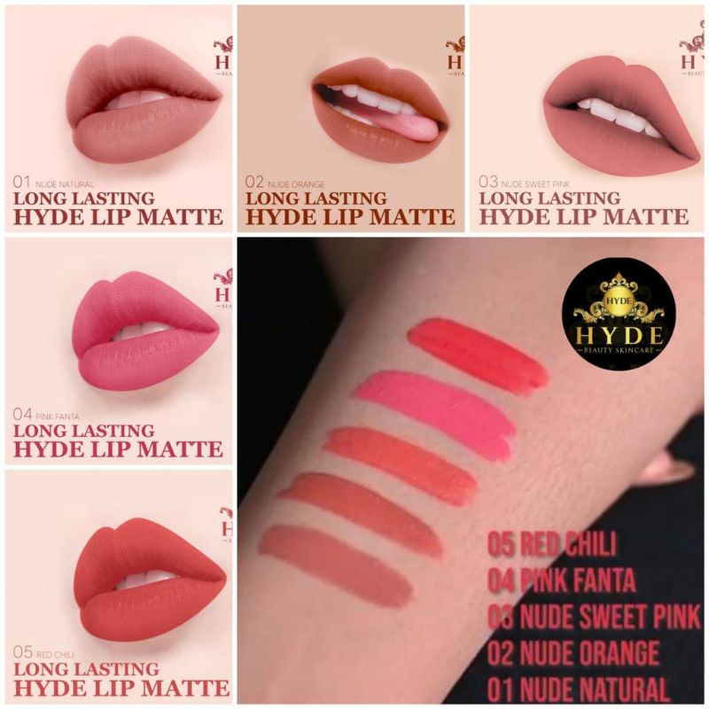 Jual LIPSTICK MATTE LONG LASTING HYDE LIP MATTE PREMIUM TAHAN LAMA ORIGINAL | Shopee Indonesia