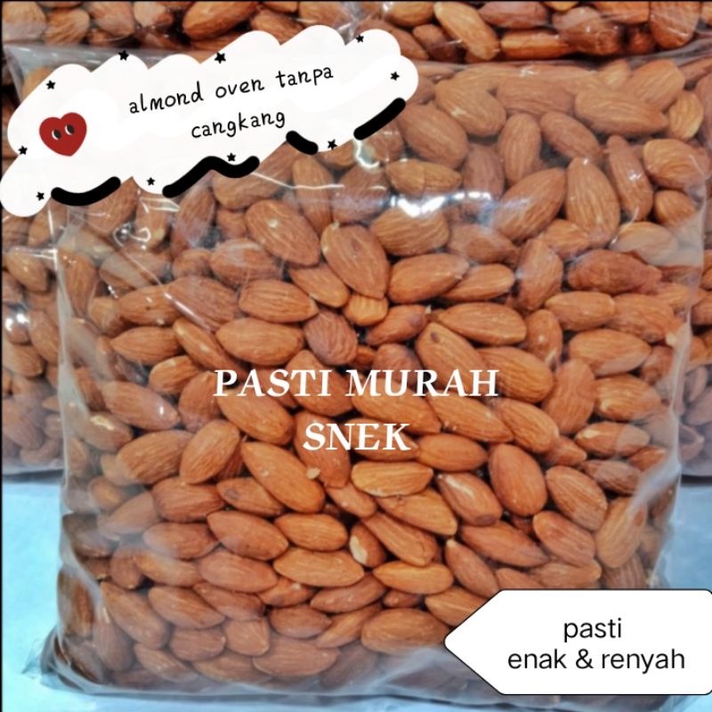 Jual 500GRAM Kacang almond - almon panggang matang kupas organik ...