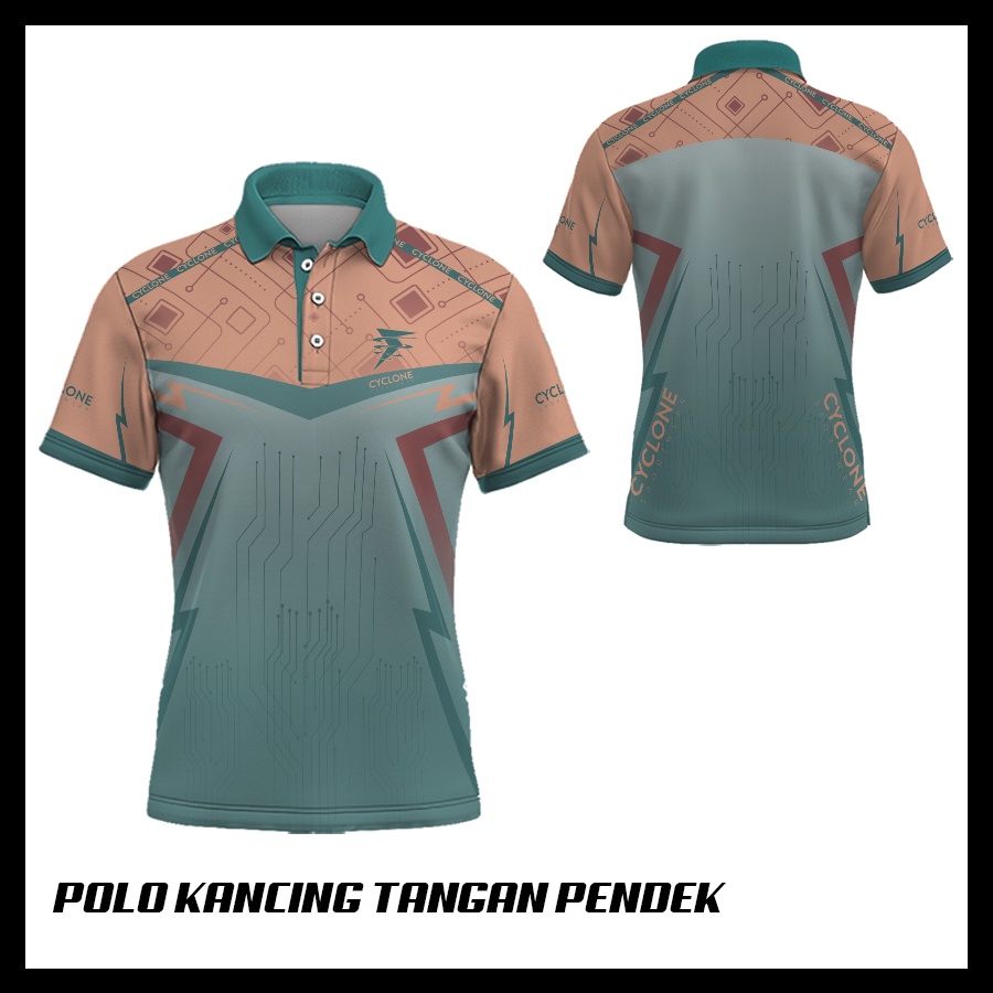 Jual Kaos Polo Wangki Olahraga Abstract Ash Green Peach Custom Full ...