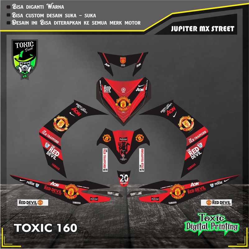Jual Sticker Decal YAMAHA MIO SPORTY MANCHESTER UNITED MERAH HITAM ...