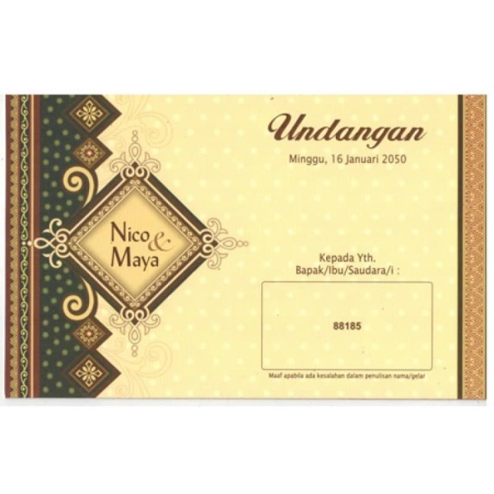 Jual undangan pernikahan 88184 undangan nikah murah keren UNDANGAN ...