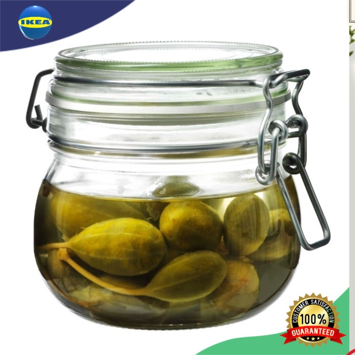 Jual Stoples jar set Toples Kaca Bening Penutup Kawat 500 ML KORK ...