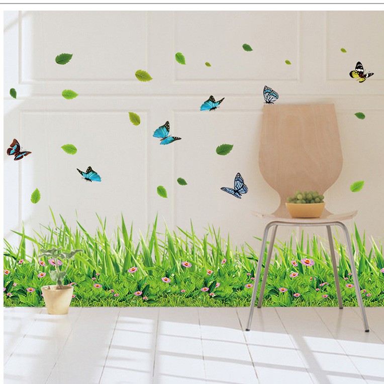 Jual RELIZA WALL STICKER RUMPUT HIJAU GREEN GRASS GARDEN STIKER DINDING ...