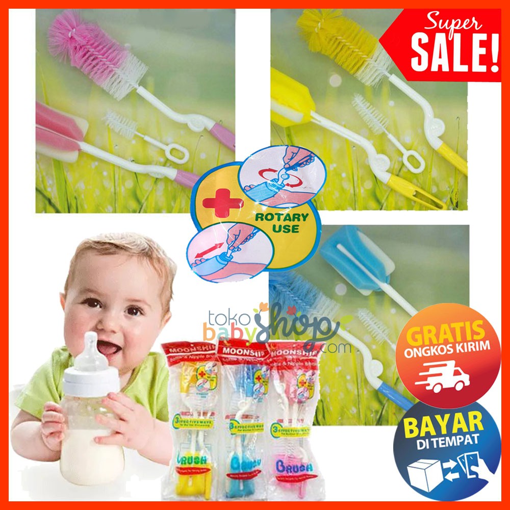 Jual Moonship Sikat Botol Baby Bottle Brush Moonbaby Sikat Busa Dot ...
