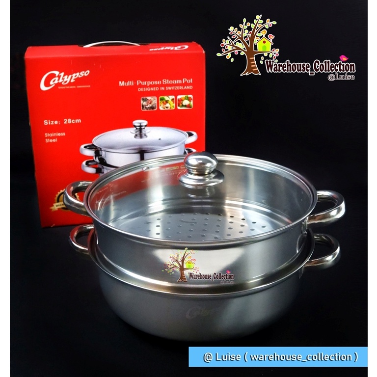 Jual Steam Pot 28cm -2 / Panci Steamer Stainless 2 Tingkat Calypso ...