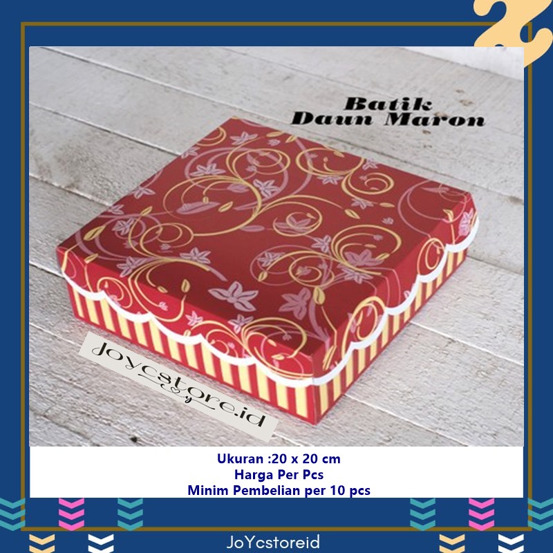 Jual Dus Nasi R10k Batik DAUN Kotak Nasi 20x20 Box Nasi - Merah/ Box ...