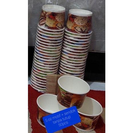 Jual paper cup es cream berbagai ukuran 3.5 oz, 4 oz, 4.5 oz dan 5 oz ...