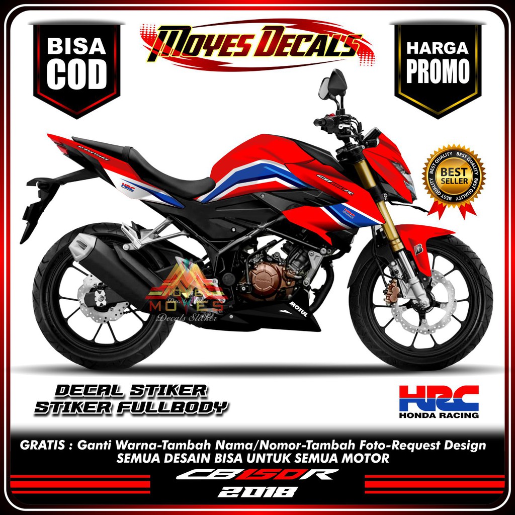 Jual sticker striping decal New CB 150R fullblok - sticker CB 150 R HRC ...