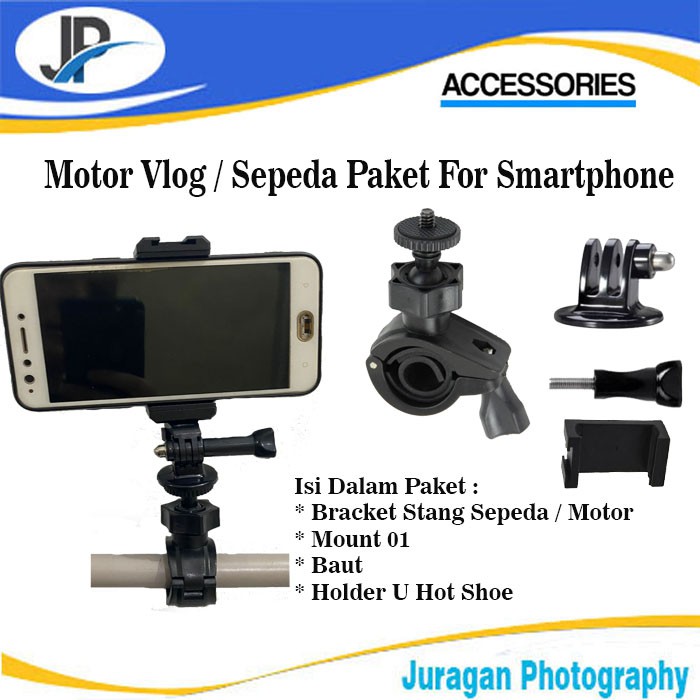 Jual Motor Vlog / Moto Vlog Paket Bracket Sepeda For Smartphone ...