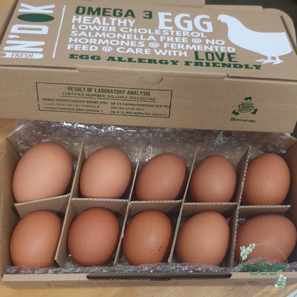 Jual Telur Ayam Omega 3 isi 10 butir per pack Omega Eggs Telor Omega 3 ...