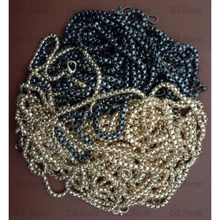 Jual Tali Tas RANTAI ULIR Sling Bag Strap Rante Tas Selempang Dan Dompet Wanita Gold Black ...