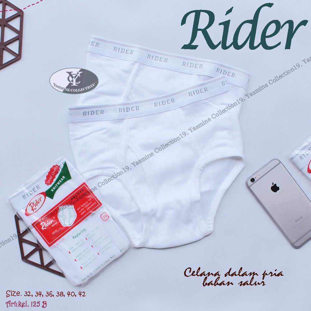 Jual CD Rider 123B Salur | Celana Dalam Pria Putih Salur | Rider | CD ...