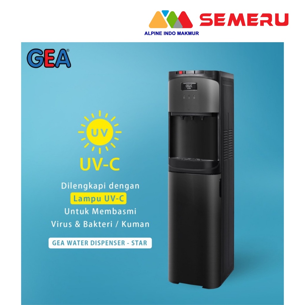 Jual GEA DISPENSER BUTTOM LOADING + UV LAMP STAR UV (KHUSUS MAKASSAR ...