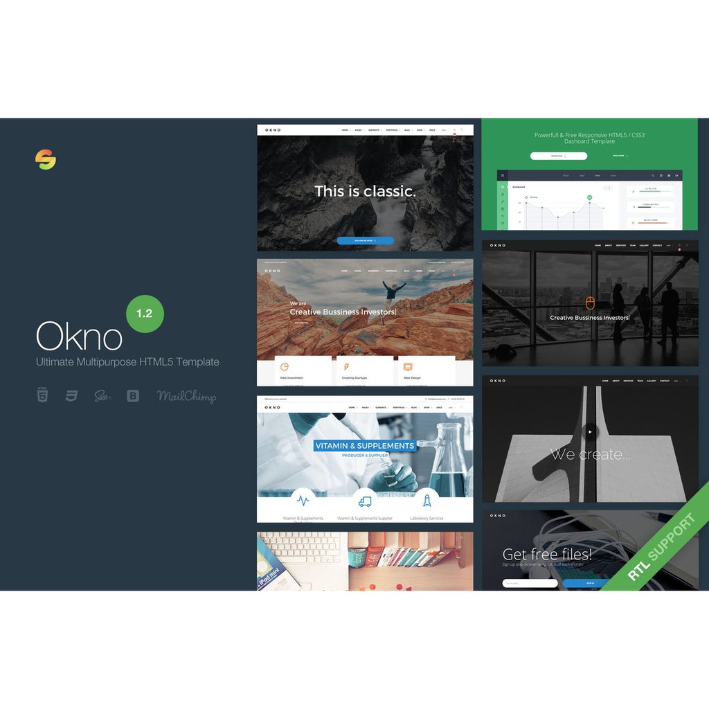 Jual Landing HTML Page - Okno Ultimate Multipurpose HTML5 Template ...