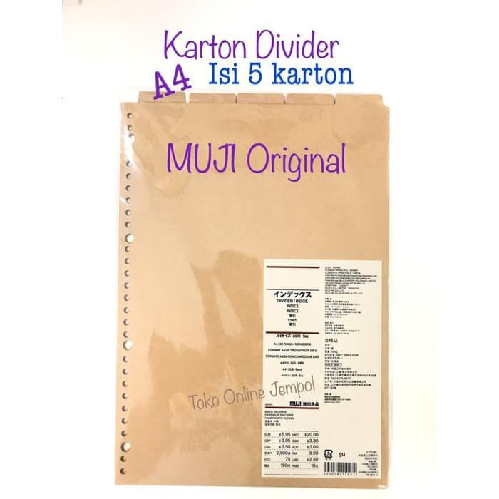 Jual A4 file divider karton pembatas binder muji dokumen 110272 ...