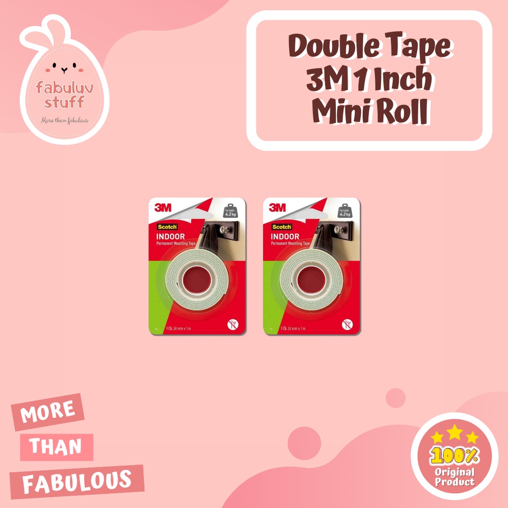 Jual ATK ~ Double Tape 3M - 1 in ( Mini Roll ) | Shopee Indonesia