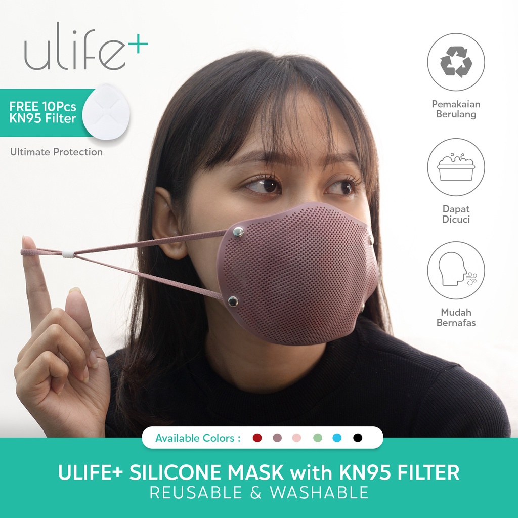 Jual Ulife+ Masker KN95 Silikon Reusable Washable Dewasa & Anak Anti ...