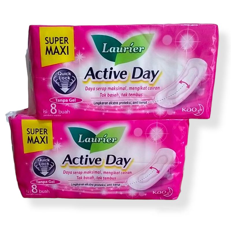 Jual Laurier Super Maxi Non Wing Active Day | Pembalut Wanita 8'S ...