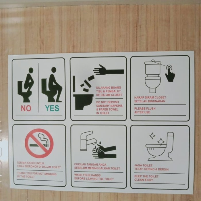 Jual Sticker Rambu Rambu Dalam WC | Shopee Indonesia