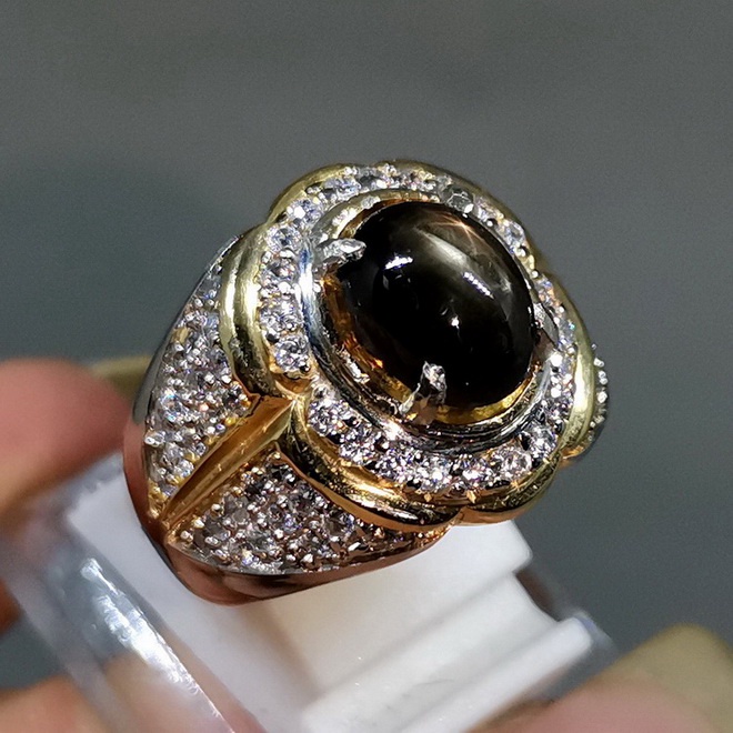 Jual Batu Akik Asli Black Safir Golden Star Bangsing Windusara | Shopee ...
