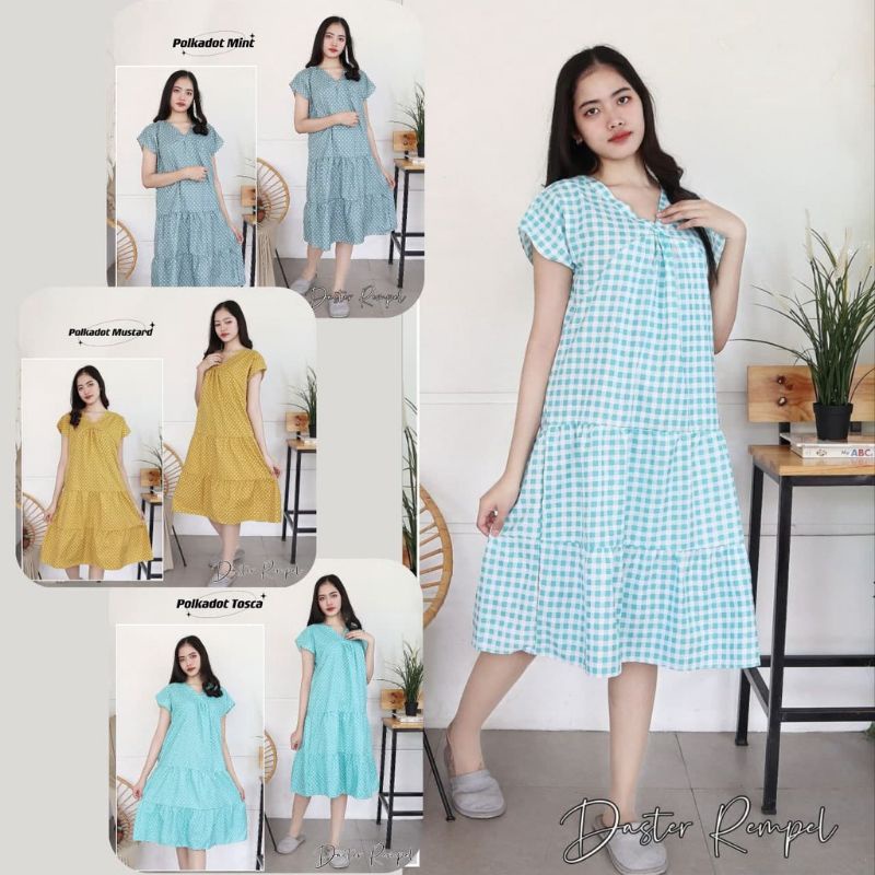 Jual Piyama Daster Wanita Dewasa Rempel / Midi Dress Rempel Banyak ...