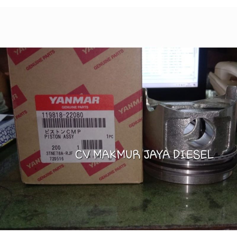 Jual Piston With Ring 3TNE78 119818-22080 Yanmar Genuine Parts | Shopee Indonesia