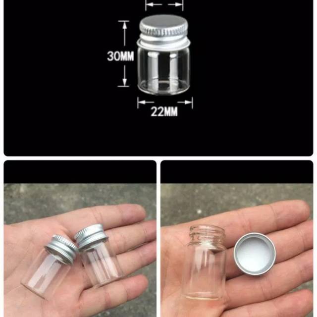 Jual Botol kaca kecil tutup ulir botol kaca mini tutup alumunium murah ...