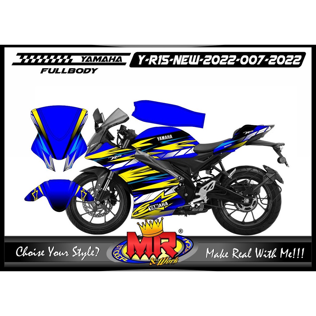 Jual Stiker Motor Yamaha R15 New 2022 FullBody Decal Motor Sport Racing ...