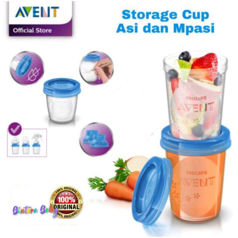 Jual Original Philips Avent Storage Cup / Penyimpan Asi Mpasi Avent ...