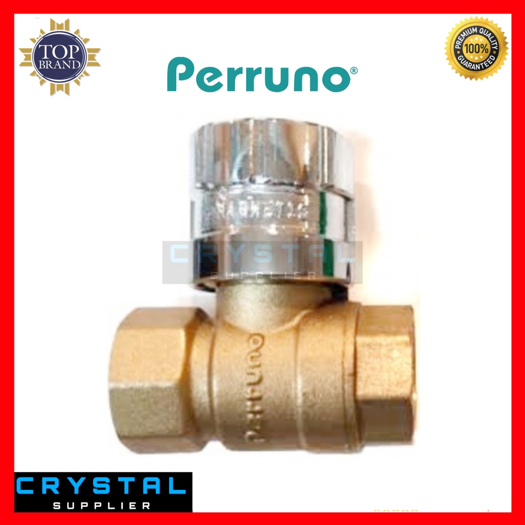 Jual BALL VALVE MAGNETIC 1/2" PERRUNO Magnetik Peruno Kuningan BRASS | Shopee Indonesia