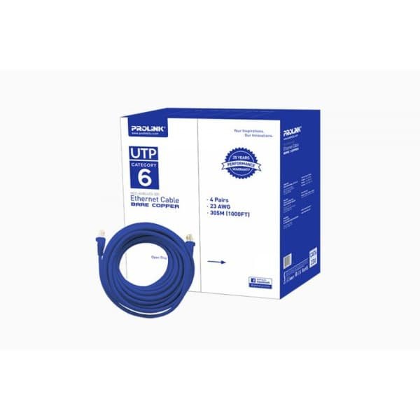 Jual PROLINK CAT6 23U UTP Lan Cable Bare Cooper (Blu) | Shopee Indonesia