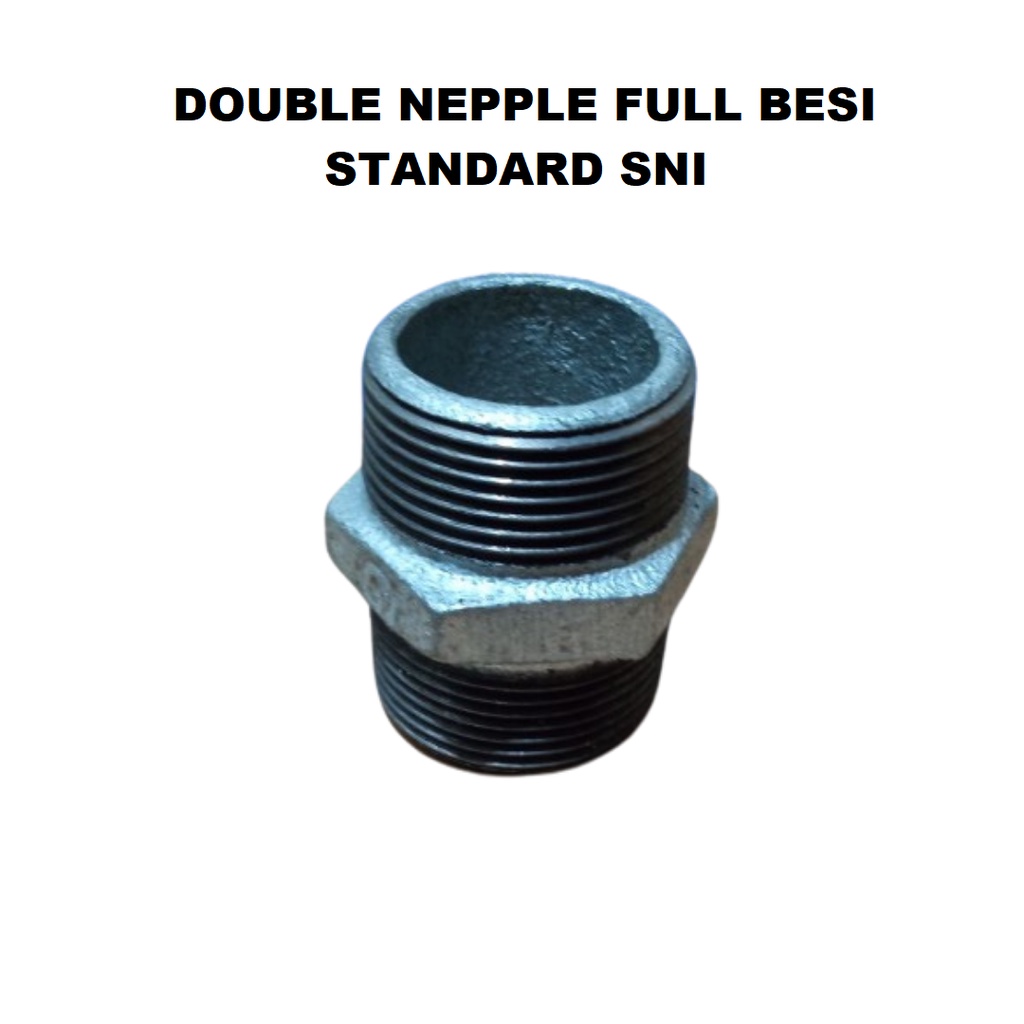 Jual Double Nepple Full Besi 1 1/4 inch Sambungan Pipa Drat Luar Male Nepel Dobel Nipel Full ...