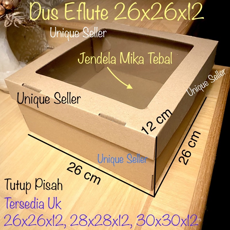 Jual Dus Box Kotak Hampers 26x26x12 EFLUTE JENDELA MIKA / Dus Coklat ...