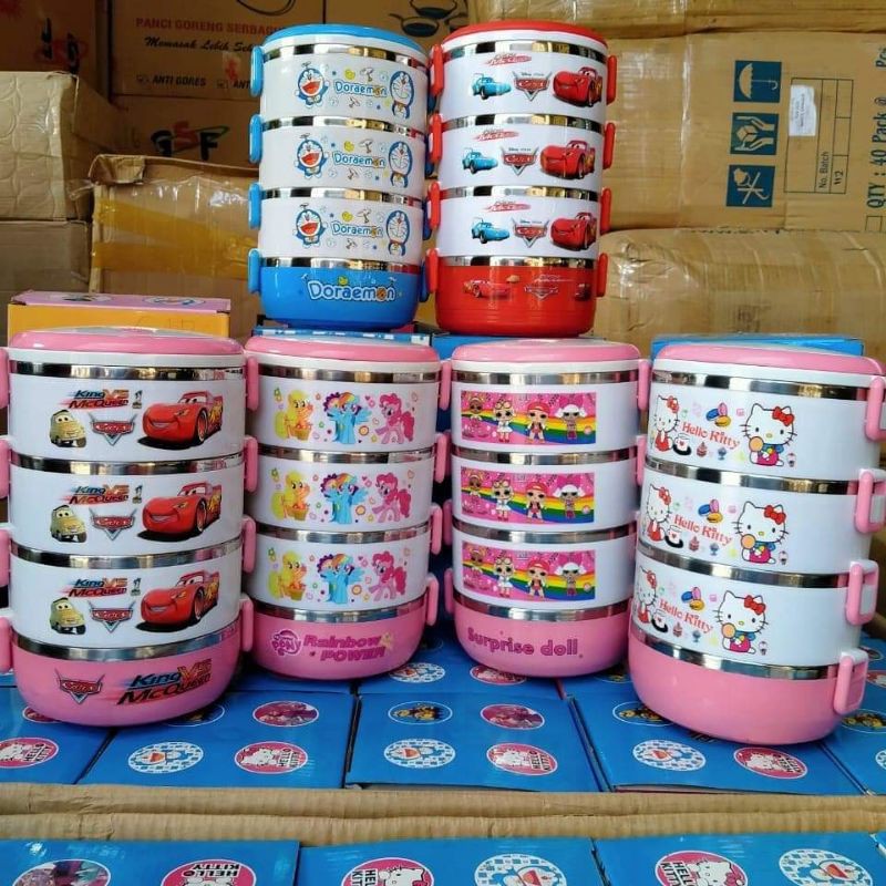 Jual RANTANG KARAKTER 4 SUSUN RNK18 / LUNCH BOX RANTANG NASI TINGKAT ...
