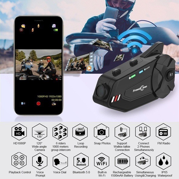 Jual FREEDCONN R1 PLUS CAMERA NIGHT VISION PLUS INTERCOM R1 PLUS ...