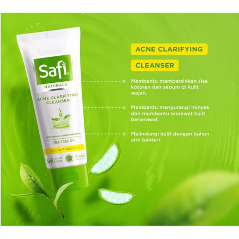Jual SAFI NATURAL ACNE CLARIFYING CLEANSER TEA TREE OIL 100 G | Shopee ...