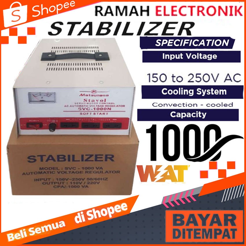 Jual Stabilizer Matsunaga 1000 Watt Servo Motor 1000W 1000Watt | Shopee Indonesia