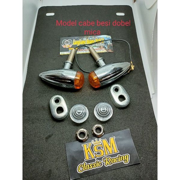 Jual sein cabe /sen peluru besi dobel mika/lampu sein model cabe besi ...