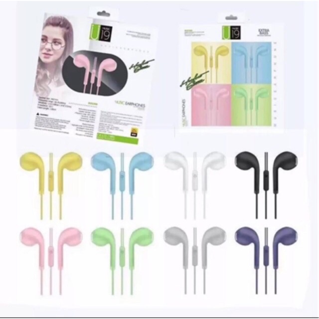 Jual HANDSFREE HEADSET EARPHONE HF U19 MACARON HIFI STEREO SUPERBASS ...
