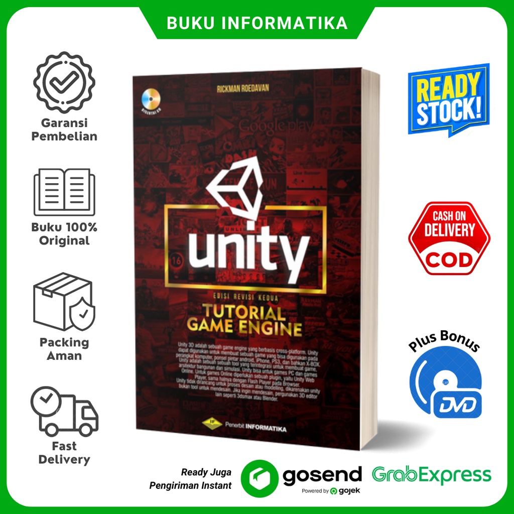 Jual Buku Unity (Tutorial Game Engine) Edisi Revisi Kedua) + Bonus DVD ...