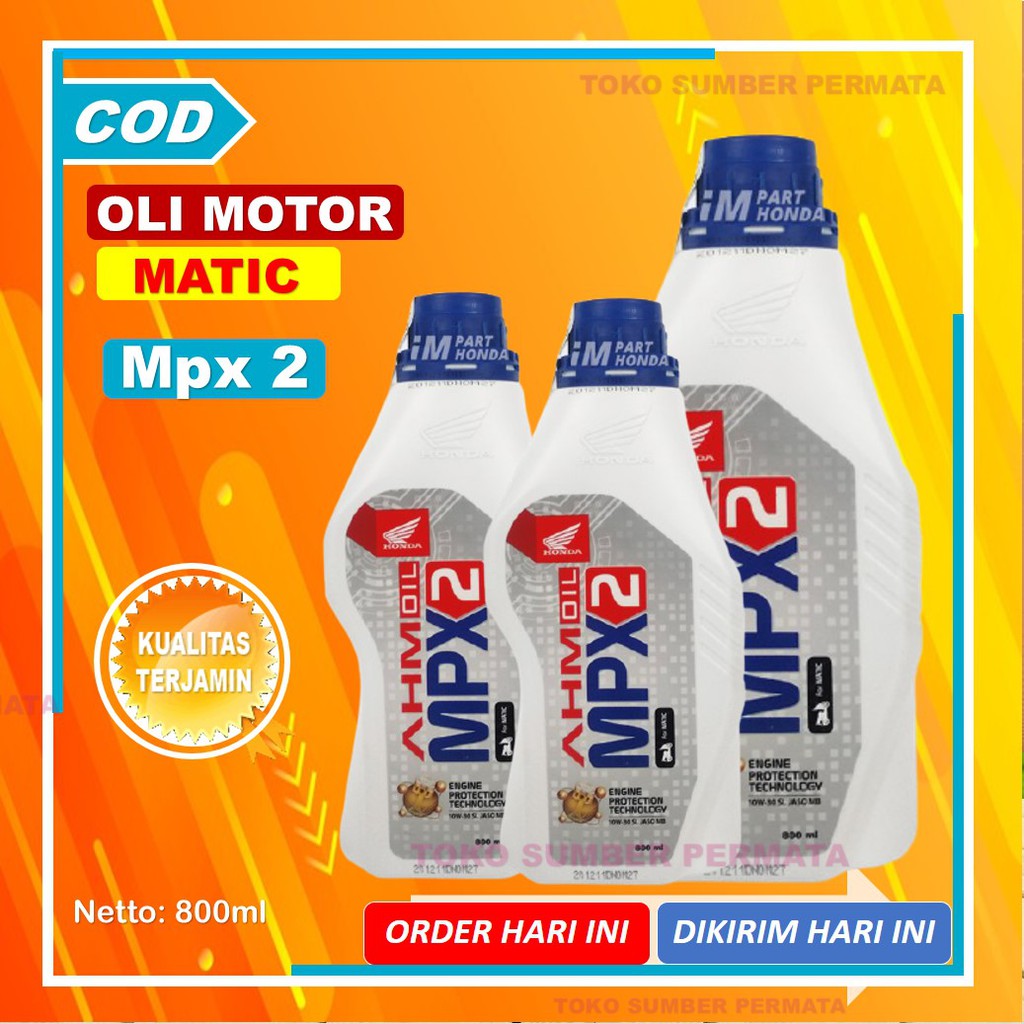 Jual Oli Motor Mpx 2 Matic 800Ml Ahm Oil Metic Mpx2 Honda Beat 0,8L ...