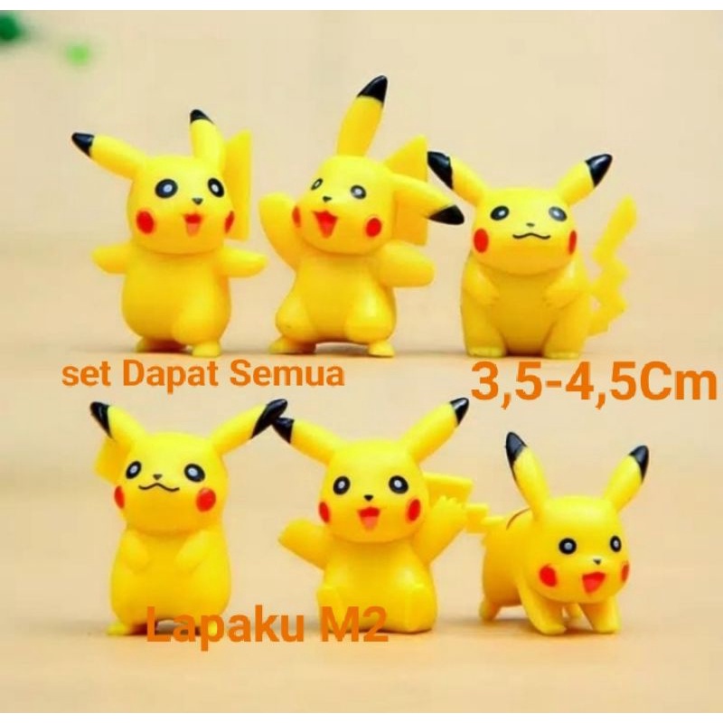 Jual Figure Mainan Topper Cake pokemon Pikachu PVC set isi 6 pcs ...