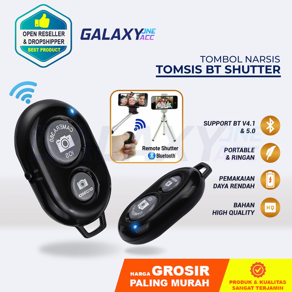 Jual REMOTE BLUETOOTH CONTROL KAMERA HP / REMOTE SHUTTER TOMSIS ...