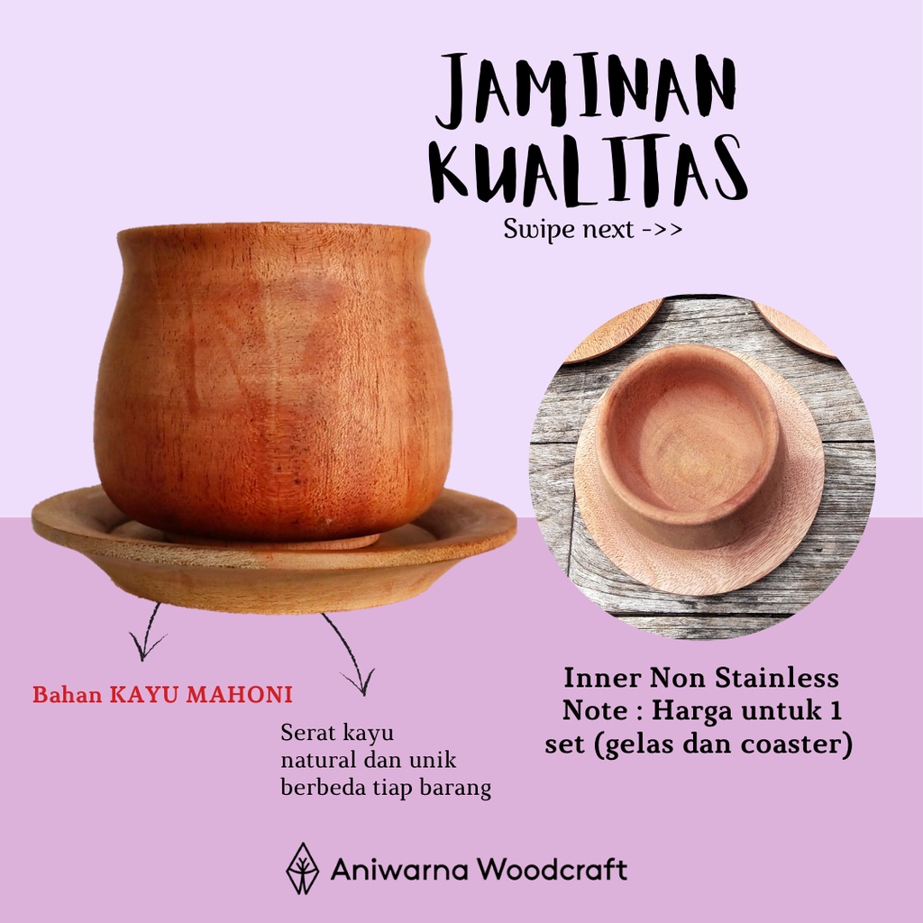 Jual Cangkir Kayu / Gelas Kopi Kayu Mahoni / Mahagony ( AKIRU 01 ...
