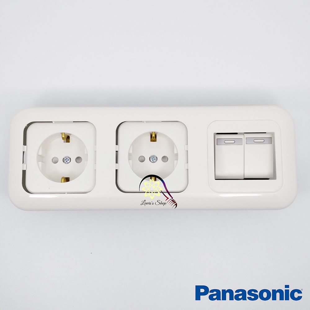 Jual Panasonic Stop Kontak Double Arde Saklar Double WEJ5531 Wide ...
