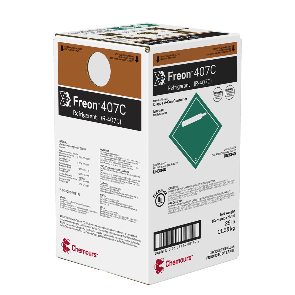 Jual freon refrigeran chemours r407-c isi 11,3kg tabung | Shopee Indonesia