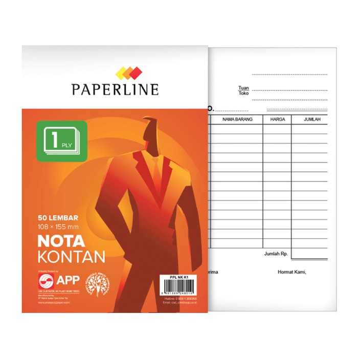 Jual Buku Nota Kontan Besar 1 Rangkap / 1 Ply HVS Merk Paperline ( Isi ...